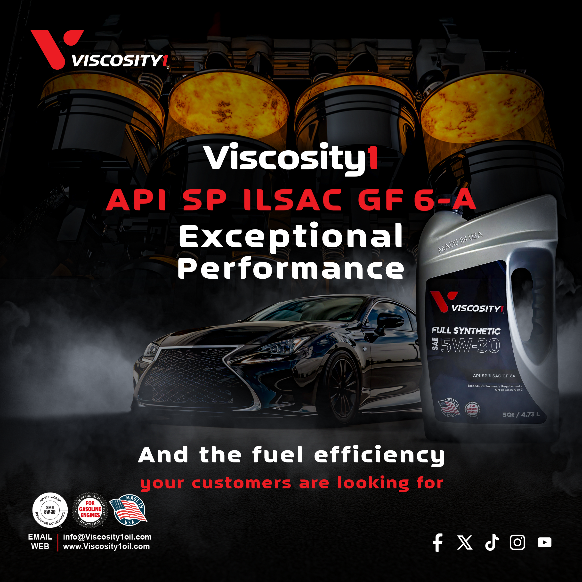 With Viscosity 1 ILSAC GF6, offer your customers an oil specially ...